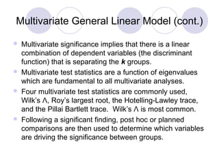 Overview of Multivariate Statistical Methods | PPT