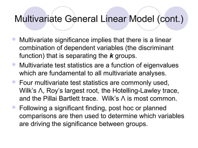 Overview of Multivariate Statistical Methods | PPT