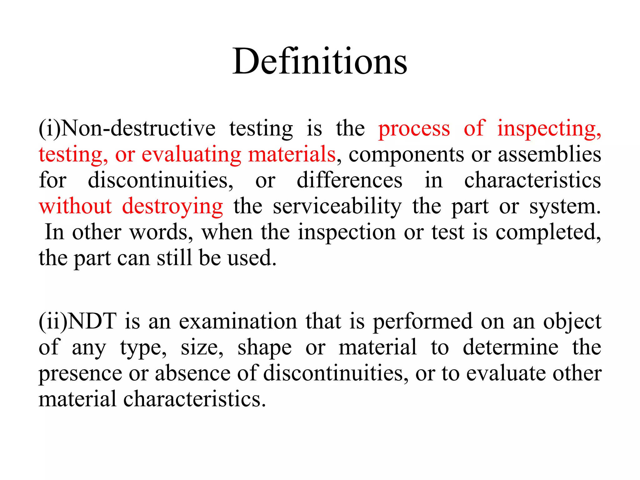 Overview of NDT | PPTX