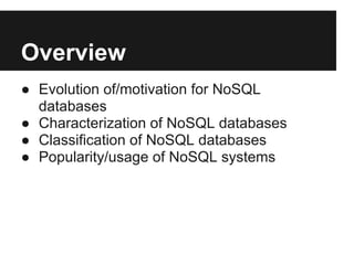 Overview of no sql | PDF