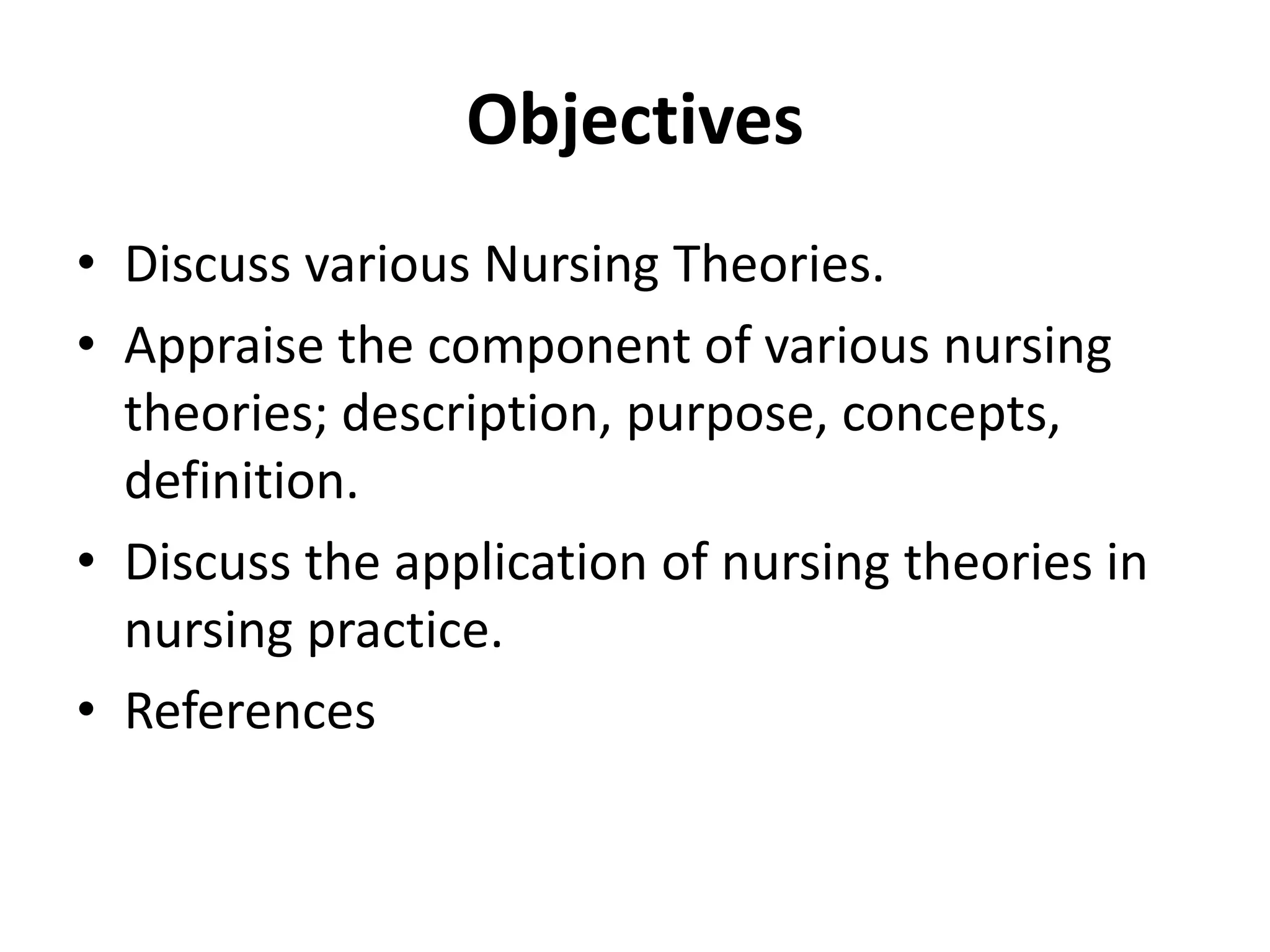Overview of Nursing Theories | PPTX