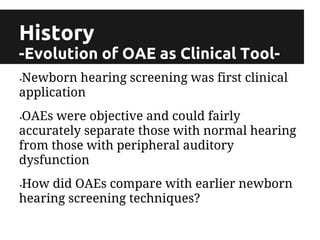 Overview of OAEs | PDF