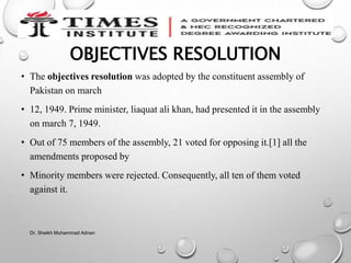 Overview of objective resolution under constitution of pakistan | PPT