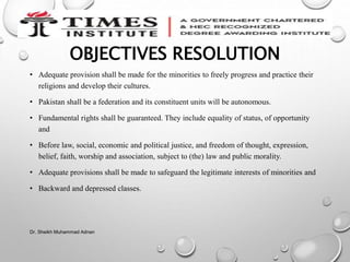 Overview of objective resolution under constitution of pakistan | PPT