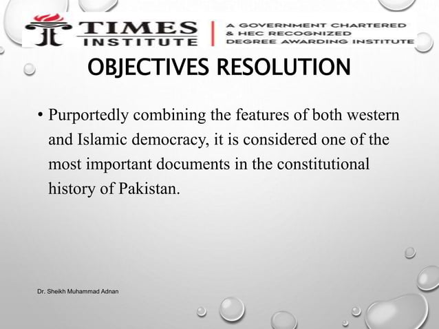 Overview of objective resolution under constitution of pakistan | PPT