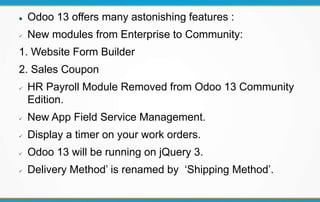 Overview Of Odoo 13 Features | PPT