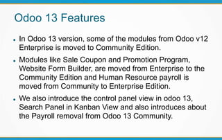 Overview Of Odoo 13 Features | PPT