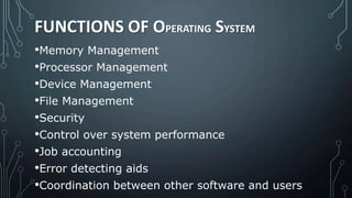 Overview of operating system | PPTX