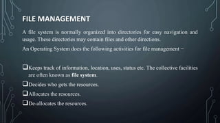 Overview of operating system | PPTX