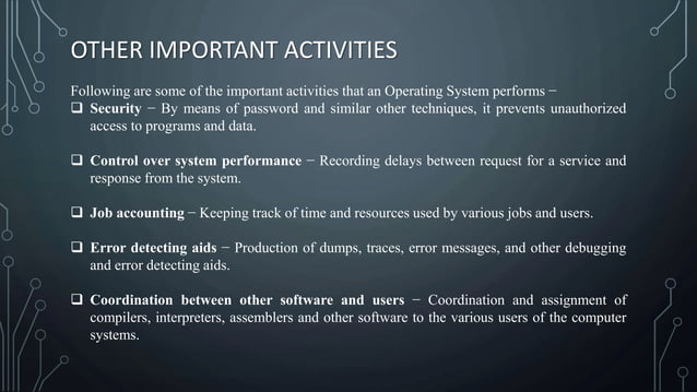 Overview of operating system | PPTX | Operating Systems | Computer ...