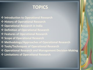 Overview of operations research | PPTX