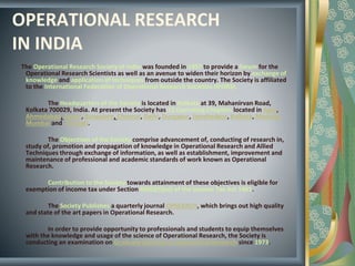 Overview of operations research | PPTX