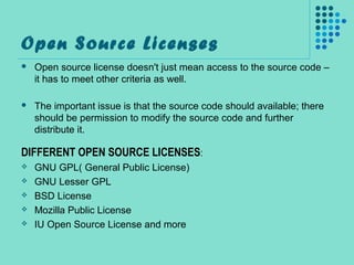 Overview of oss(open source software library) and its pros and cons | PPT