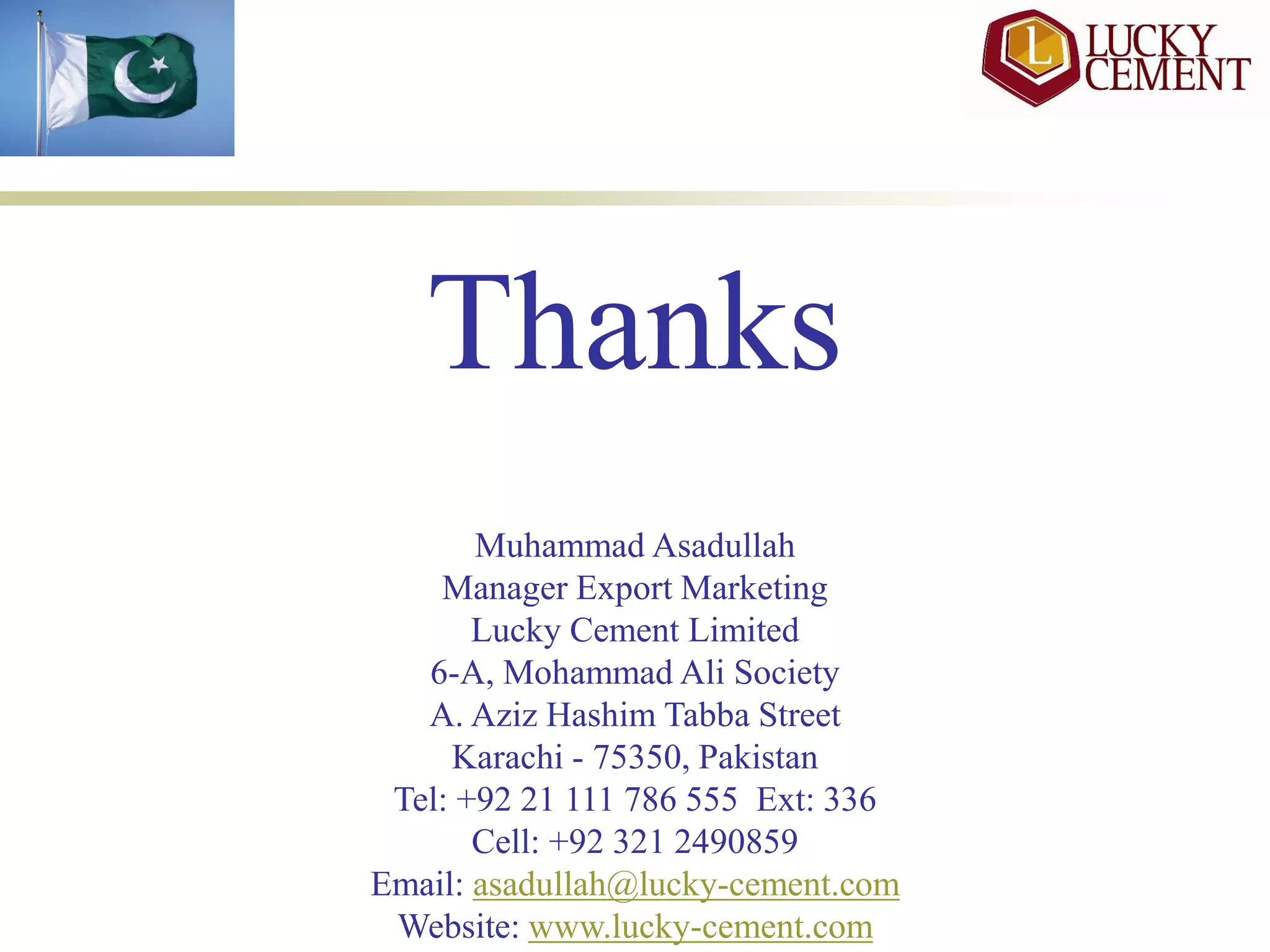 Overview of Pakistani Cement Industry | PPT