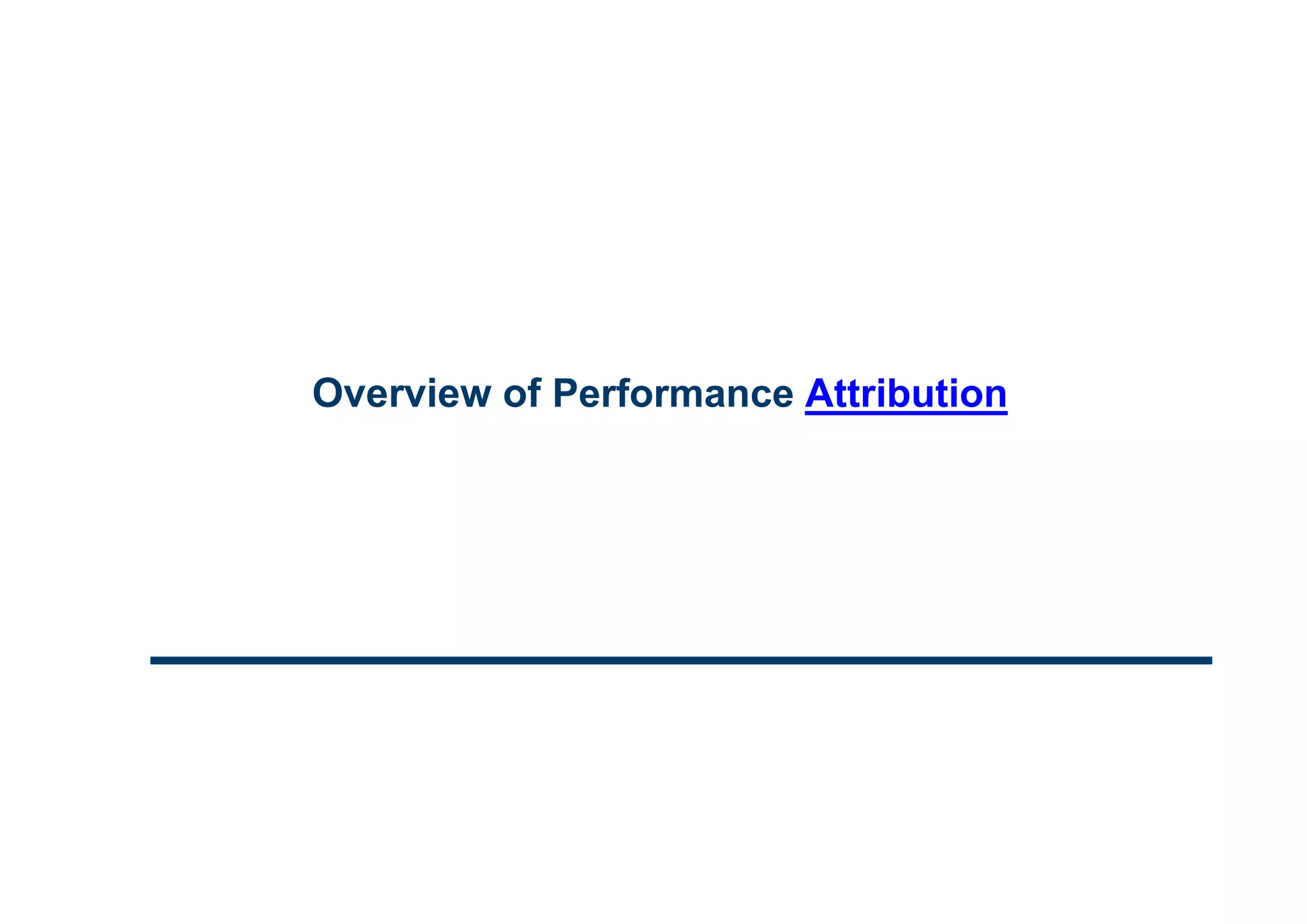 Overview of Performance Attribution | PDF