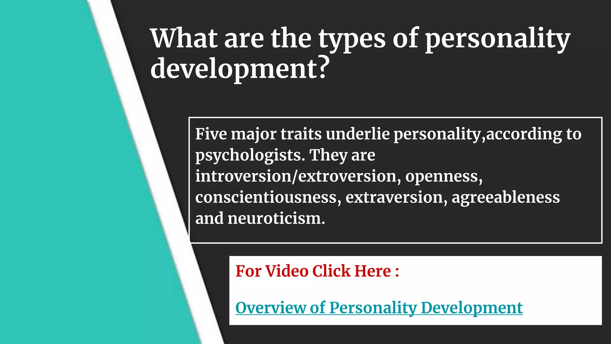 Overview of personality development | PPTX