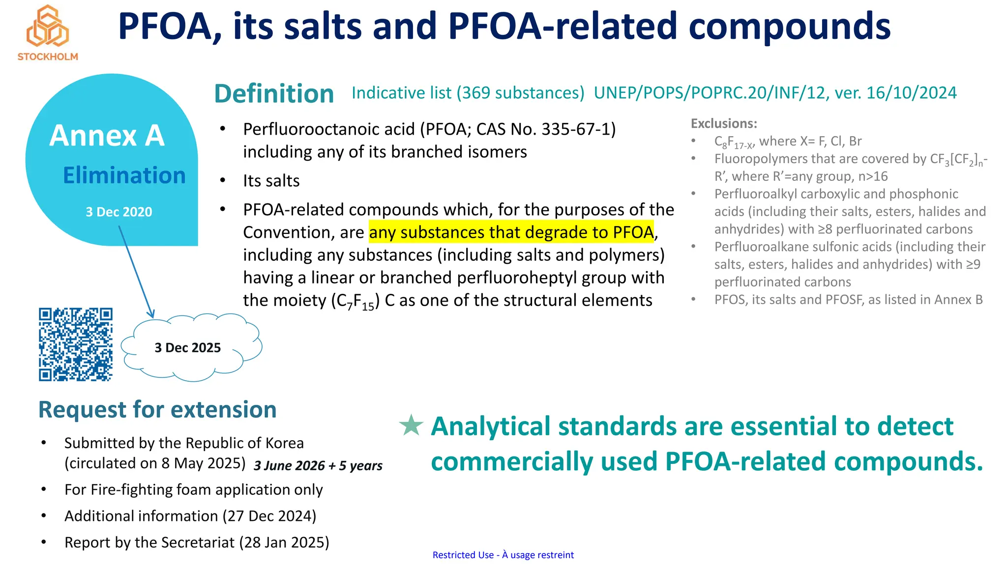 Overview of PFAS activities from the Basel, Rotterdam and Stockholm ...