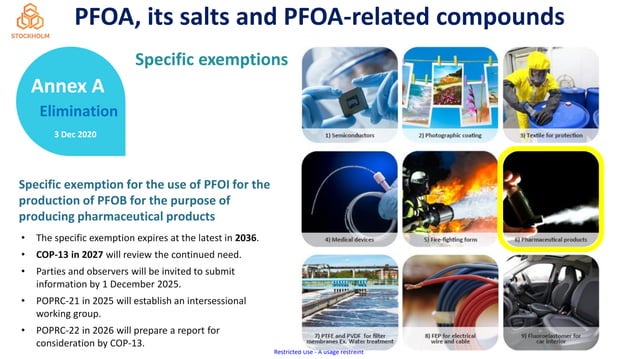 Overview of PFAS activities from the Basel, Rotterdam and Stockholm ...