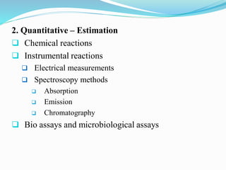 Overview of pharmaceutical analysis | PDF