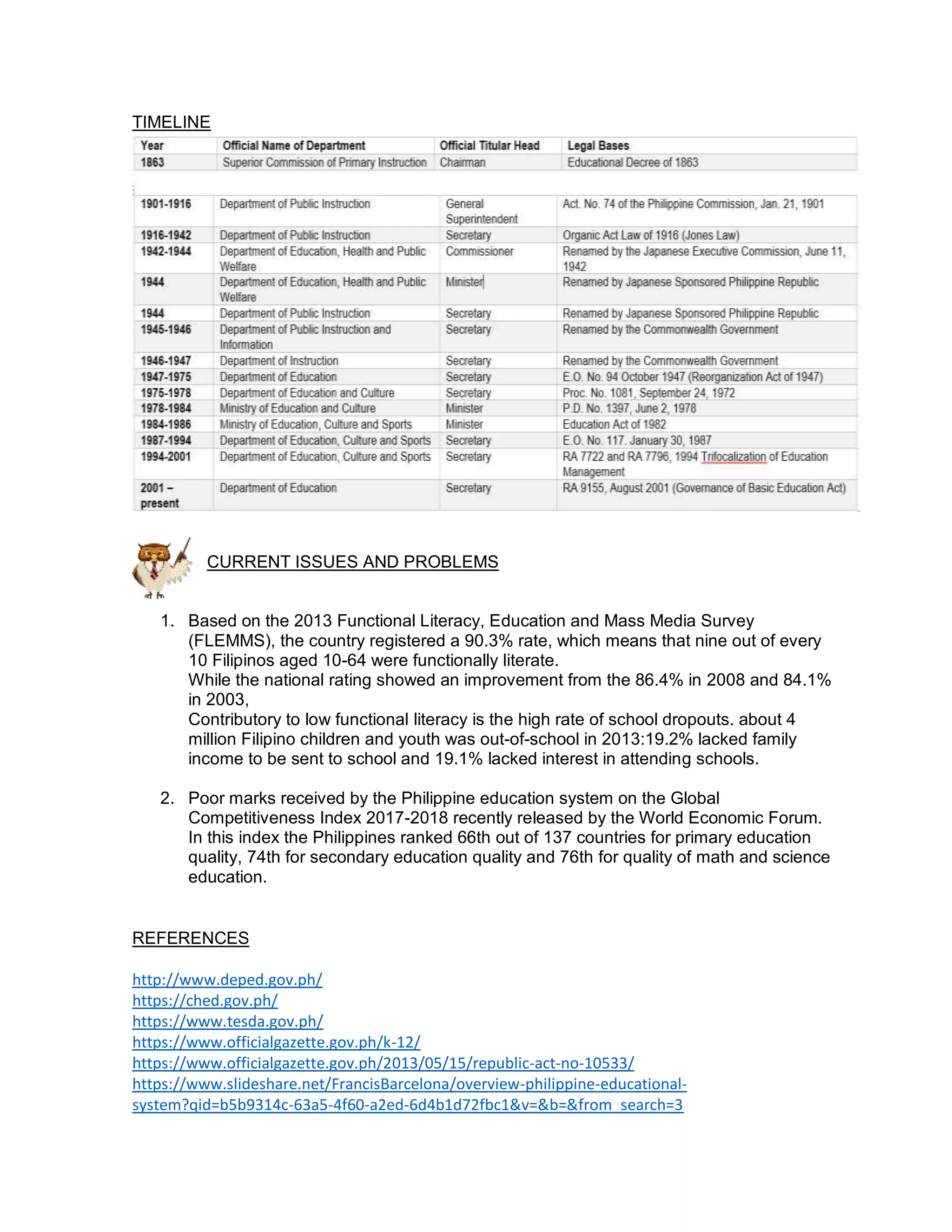 Overview of Philippine educational system and its present status | PDF