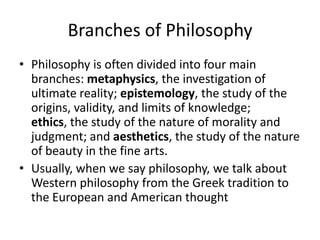 Overview of philosophy | PPTX