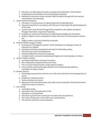 PHILOSOPHY OF EDUCATION | PDF