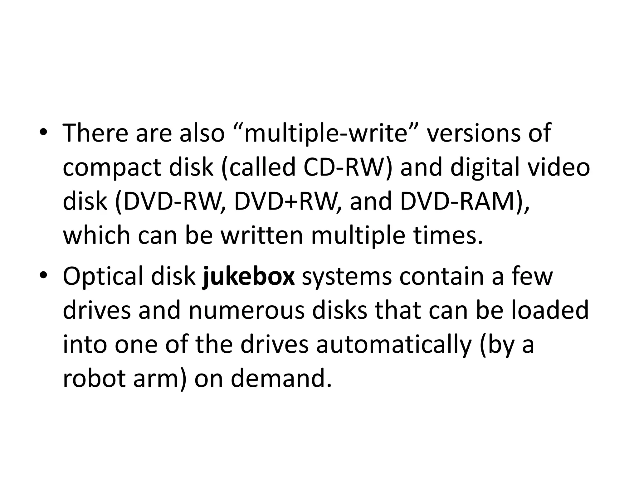 Overview of physical storage media | PPTX