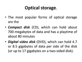 Overview of physical storage media | PPTX