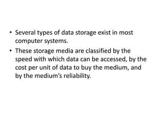 Overview of physical storage media | PPTX