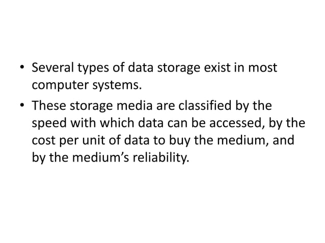 Overview of physical storage media | PPTX