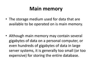 Overview of physical storage media | PPTX
