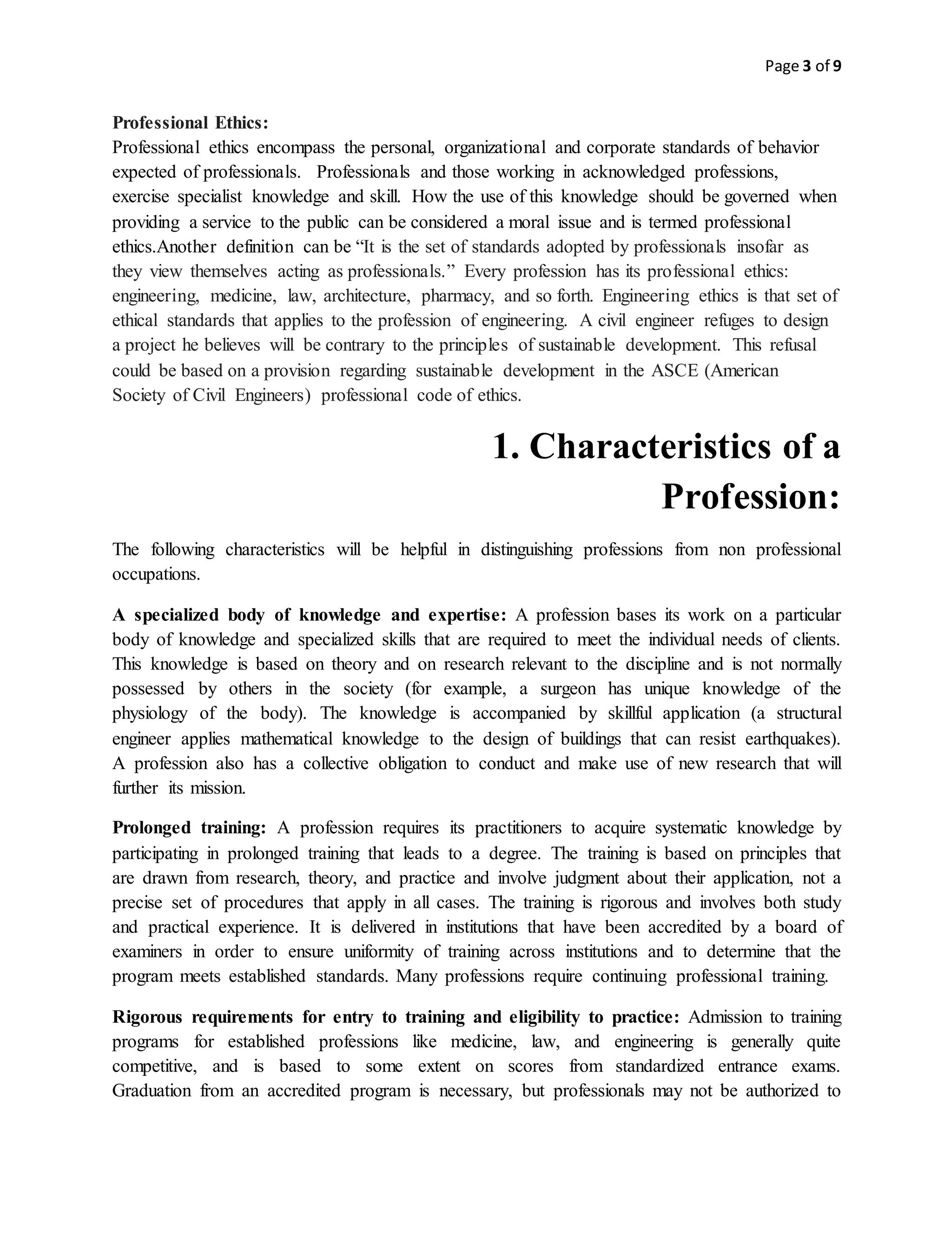 Overview of profession | DOCX