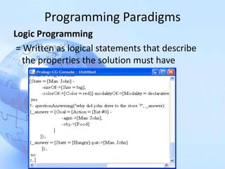 Overview of programming paradigms | PPTX