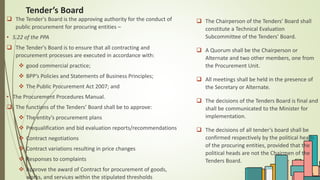 OVERVIEW OF PUBLIC PROCUREMENT UNDER THE PUBLIC PROCUREMENT ...