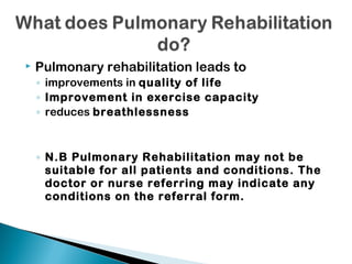 Overview of pulmonary rehabilitation patients | PPT