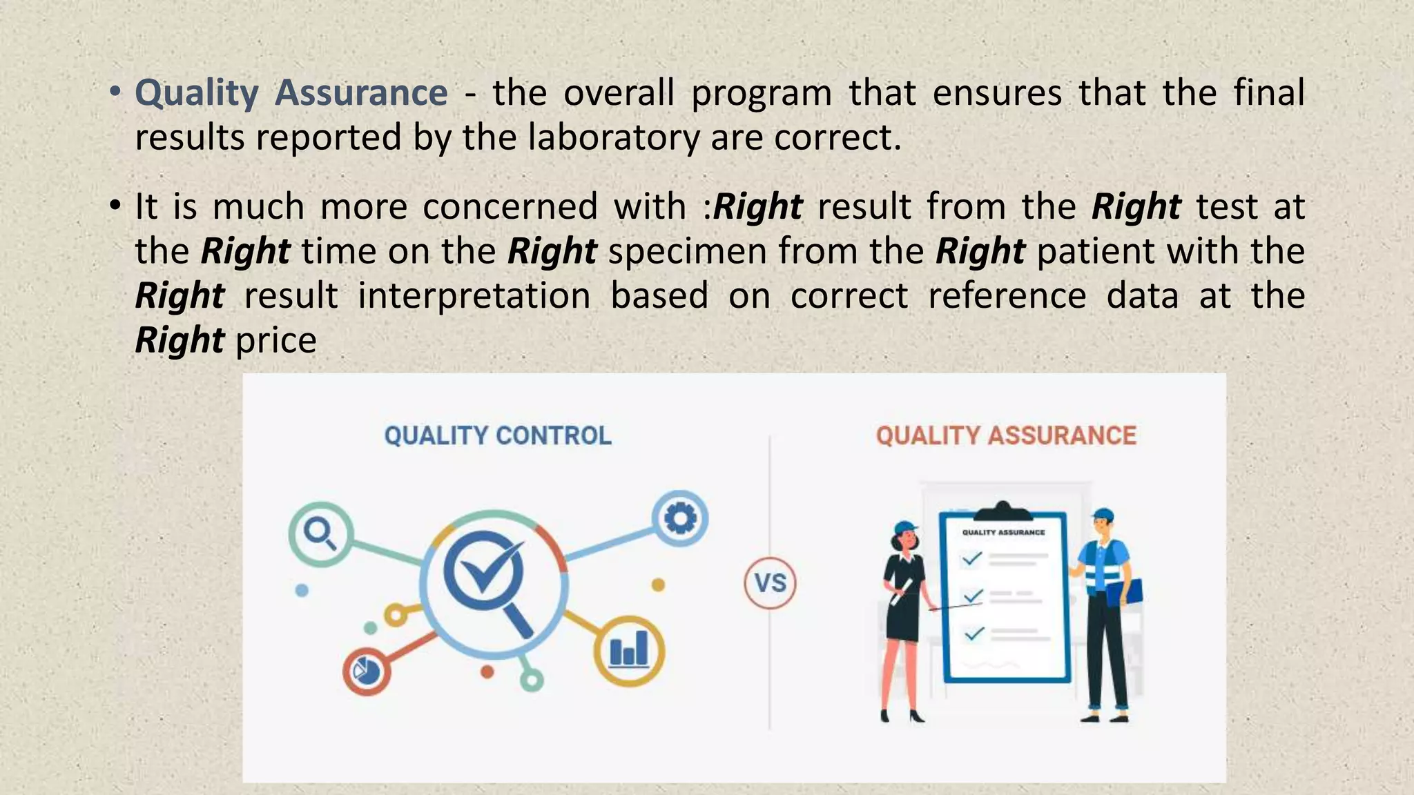 Overview of Quality Control and its implementation in the laboratory ...