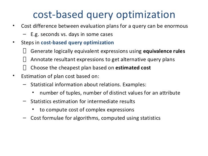 Overview Of Query Evaluation