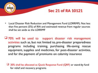 OVERVIEW OF R.A 10121 Disaster Plannings | PPTX