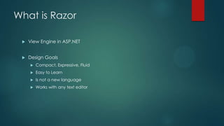 Overview of razor syntax | PPTX | Web Development | Internet