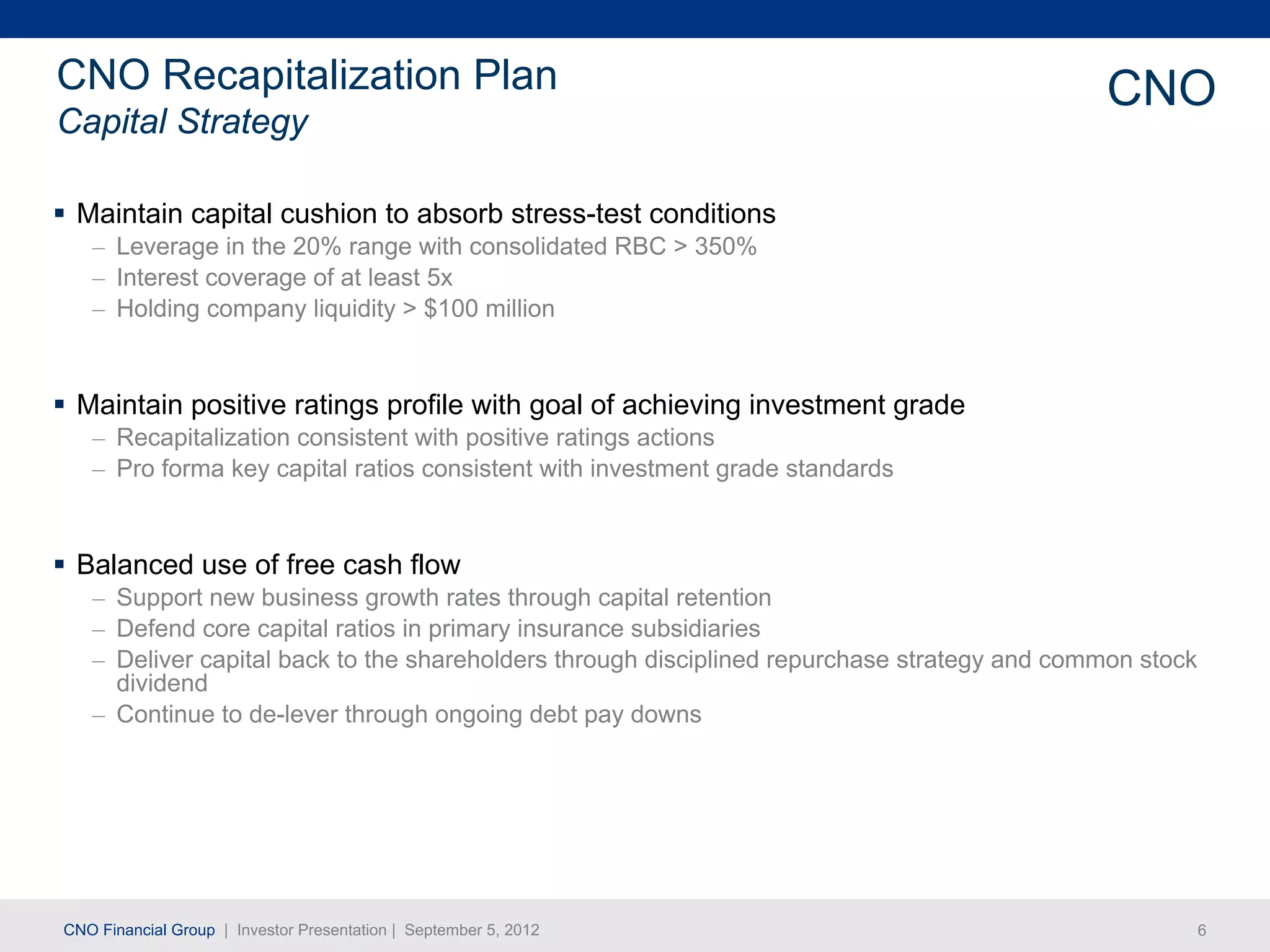 Overview of recapitalization plan | PDF