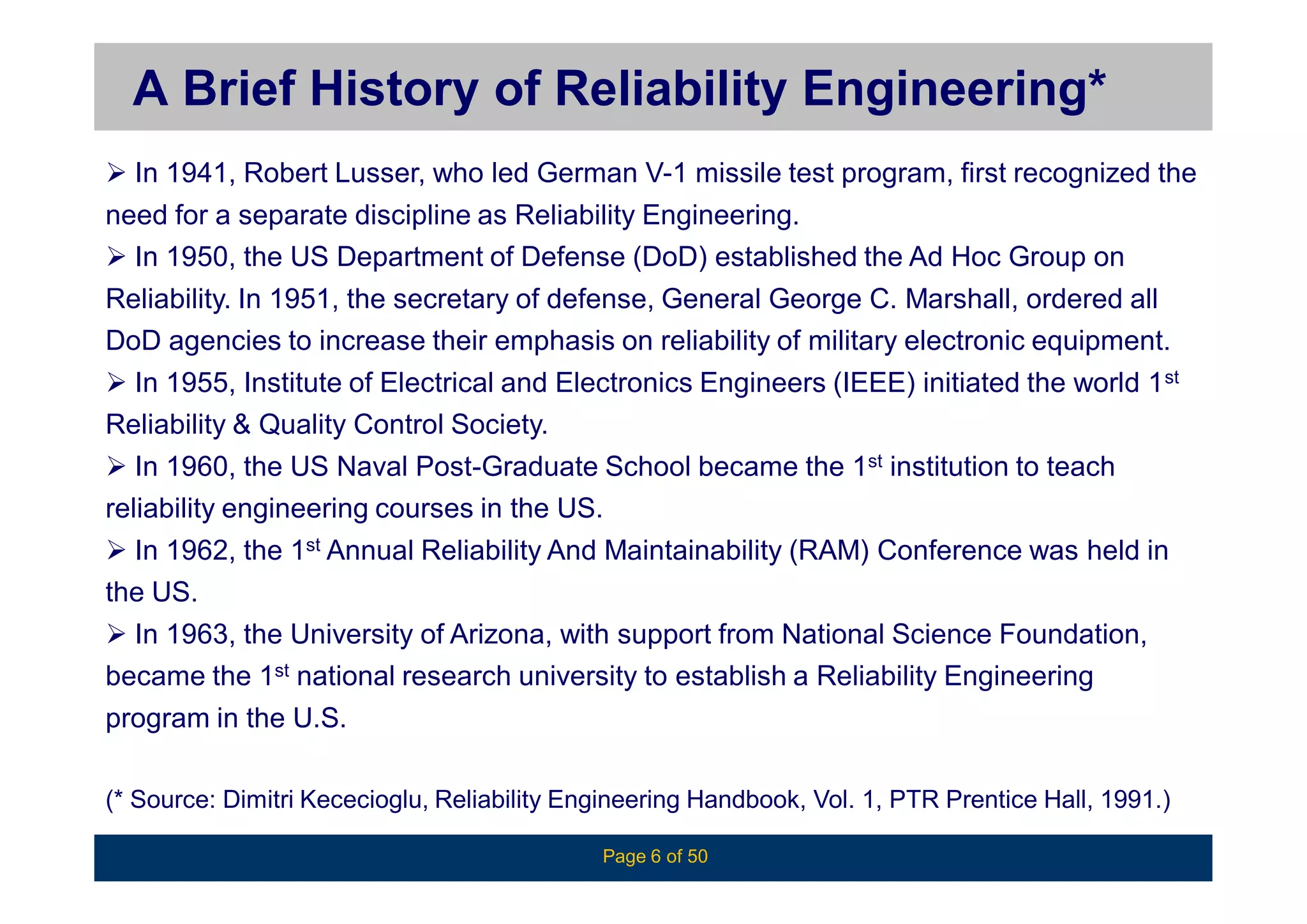 overview of reliability engineering | PDF