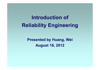overview of reliability engineering | PDF