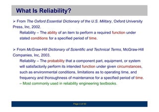 overview of reliability engineering | PDF