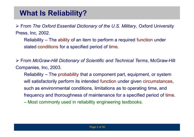 overview of reliability engineering | PPT
