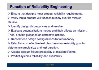overview of reliability engineering | PDF