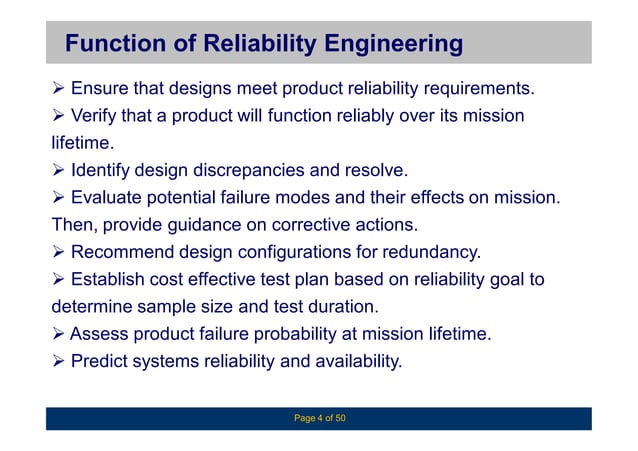 overview of reliability engineering | PPT