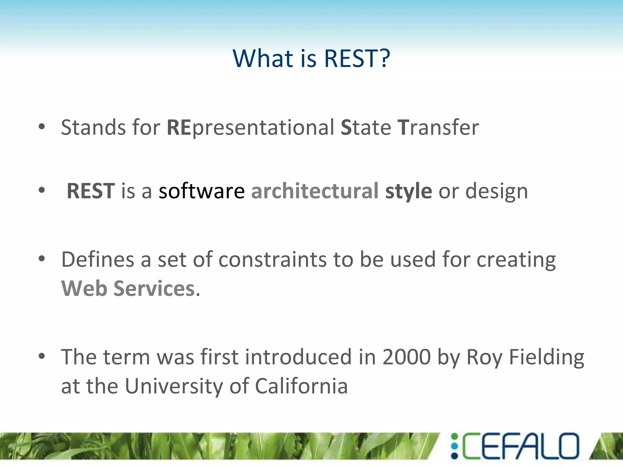 Overview of REST - Raihan Ullah | PPTX