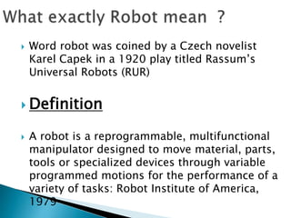Overview of Robotics | PPTX