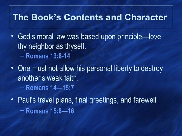 Overview of Romans | PPT