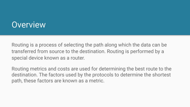 Overview of Routing Techniques | PPT